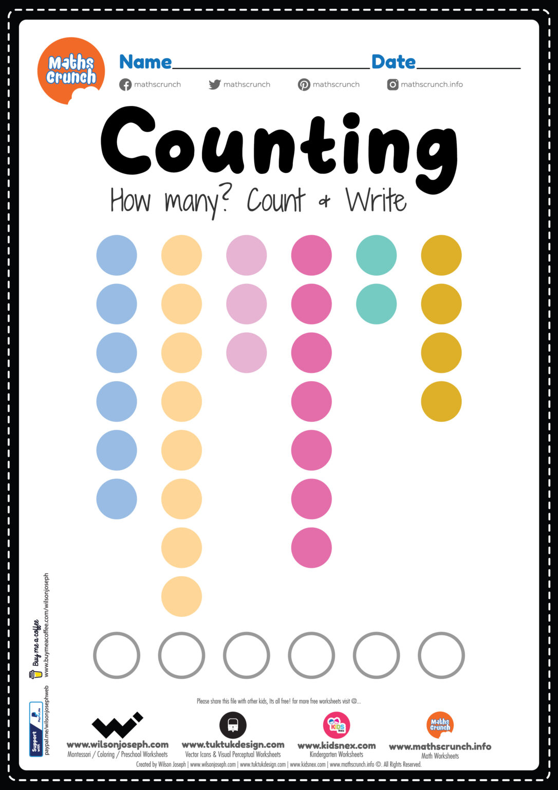 Math Counting Worksheet - Free Printable PDF for Kids