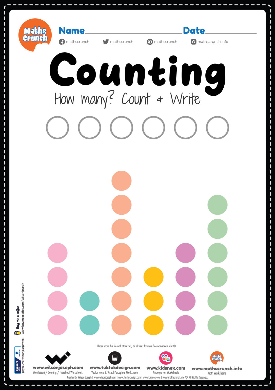 Number Counting Worksheet - Free Printable PDF for Kids
