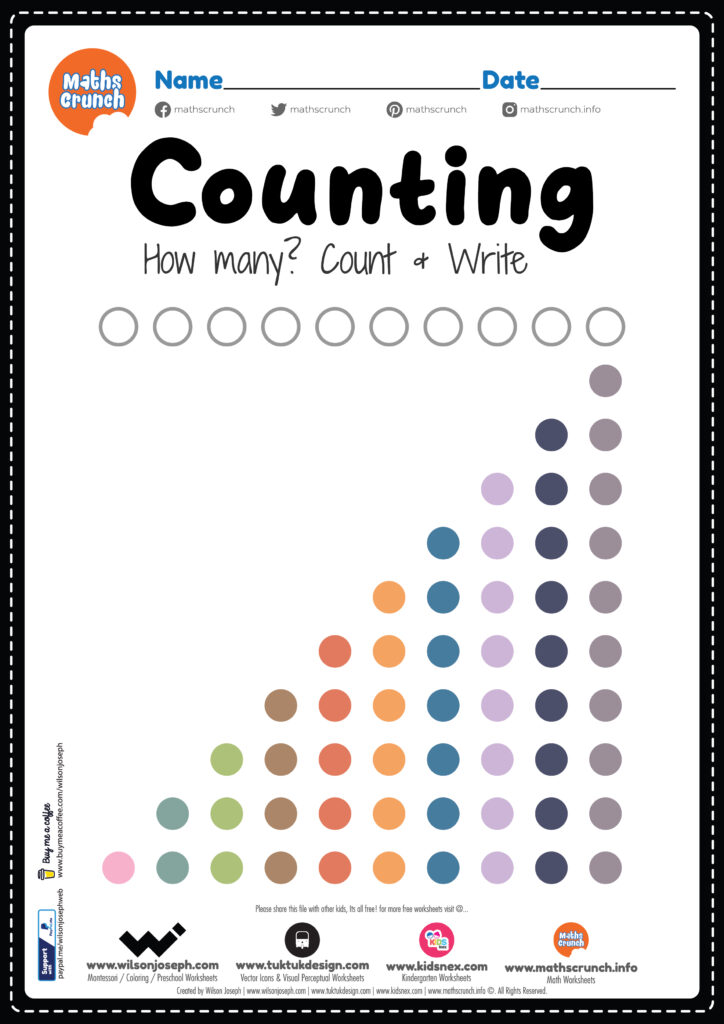 Counting Worksheet for Kindergarten - Free Printable PDF
