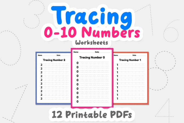 Tracing Number 1 to 10 Worksheet | Maths Crunch